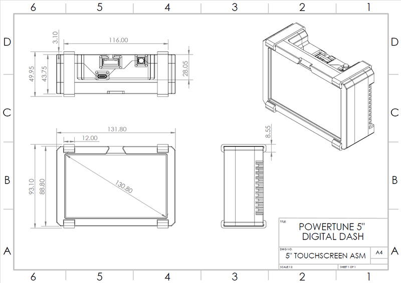 PowerTune Digital Mini Dash V5 - Powertune Digital AU
